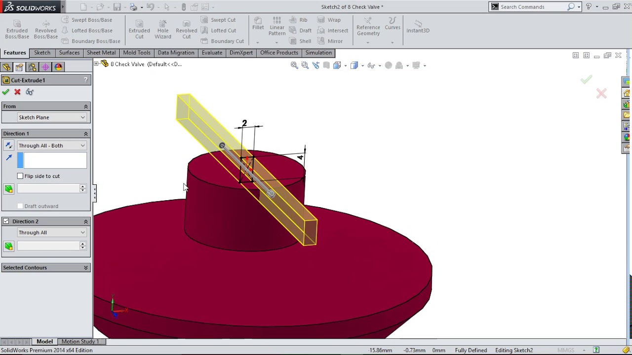 Feed Check valve Design Using solidworks20148 check valve - YouTube