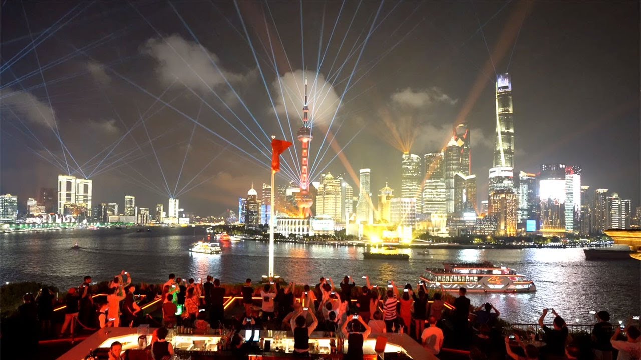 CCP 100 Year Anniversary Light Show in Shanghai, China - YouTube