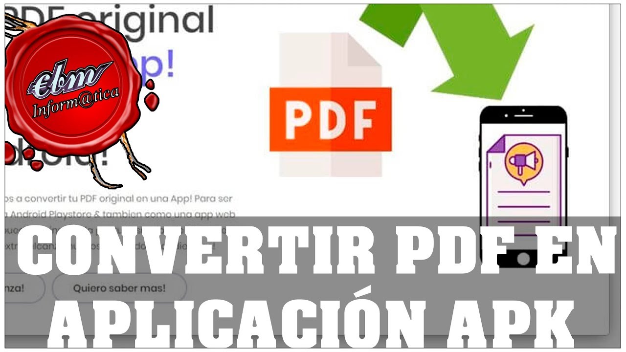 CONVERTIR UN PDF EN UN APLICACION APK - YouTube