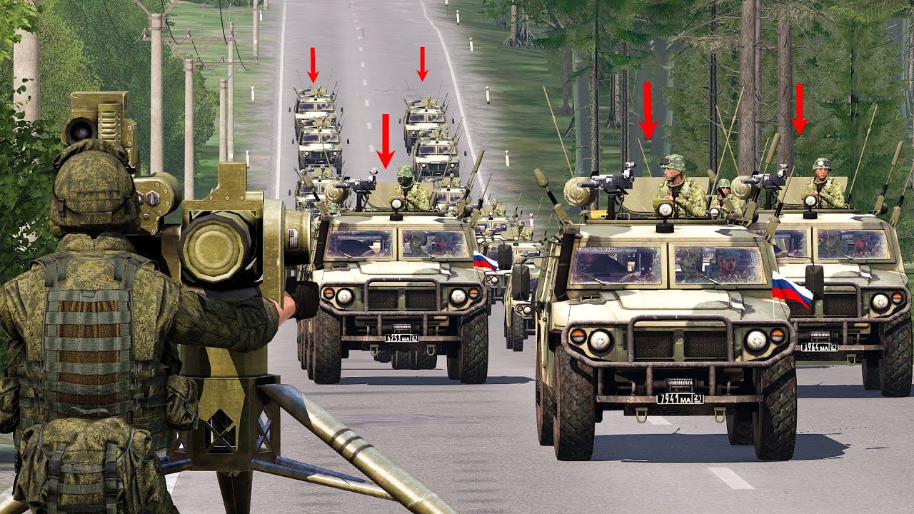 Massive RUSSIAN Military Convoy destroyed by Defenders - Russia lost ...