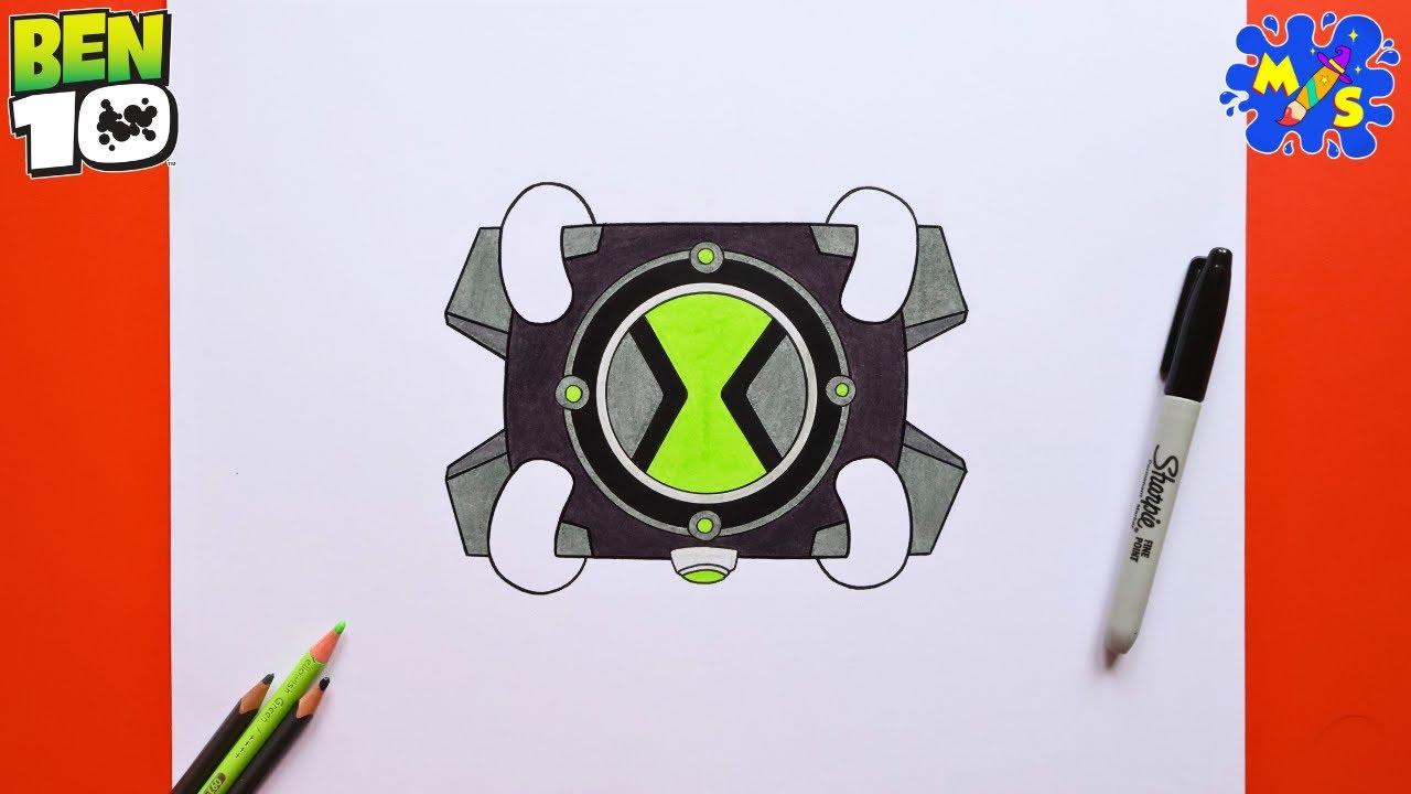 Ben 10 Omnitrix Drawing || How to Draw Ben 10 Watch Omnitrix Step by ...
