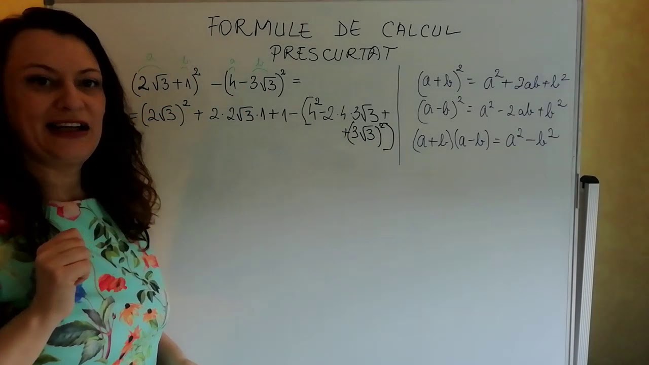 Mate Easy cls a 7-a - Exercitiu formule de calcul prescurtat - YouTube