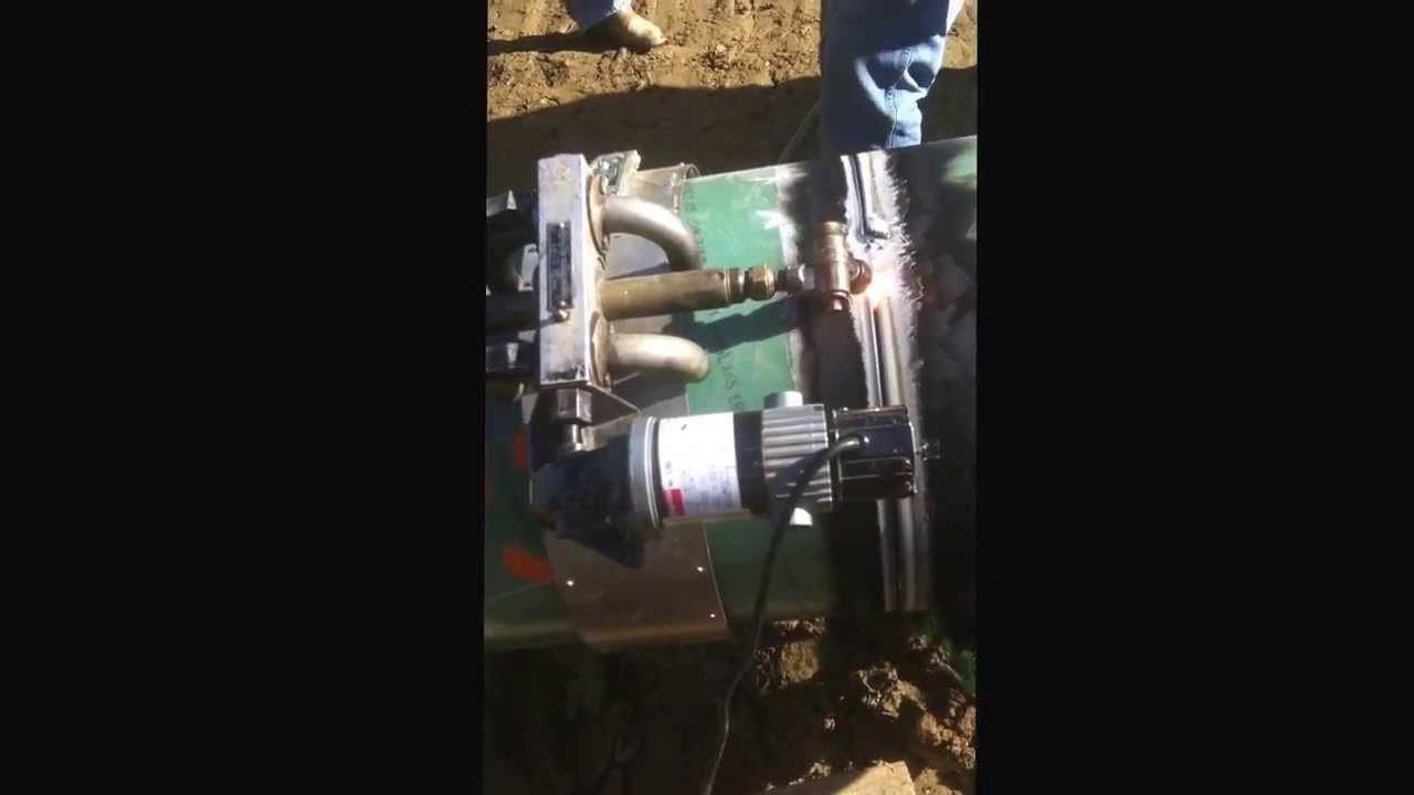 Homemade pipe beveling machine/crawler - YouTube