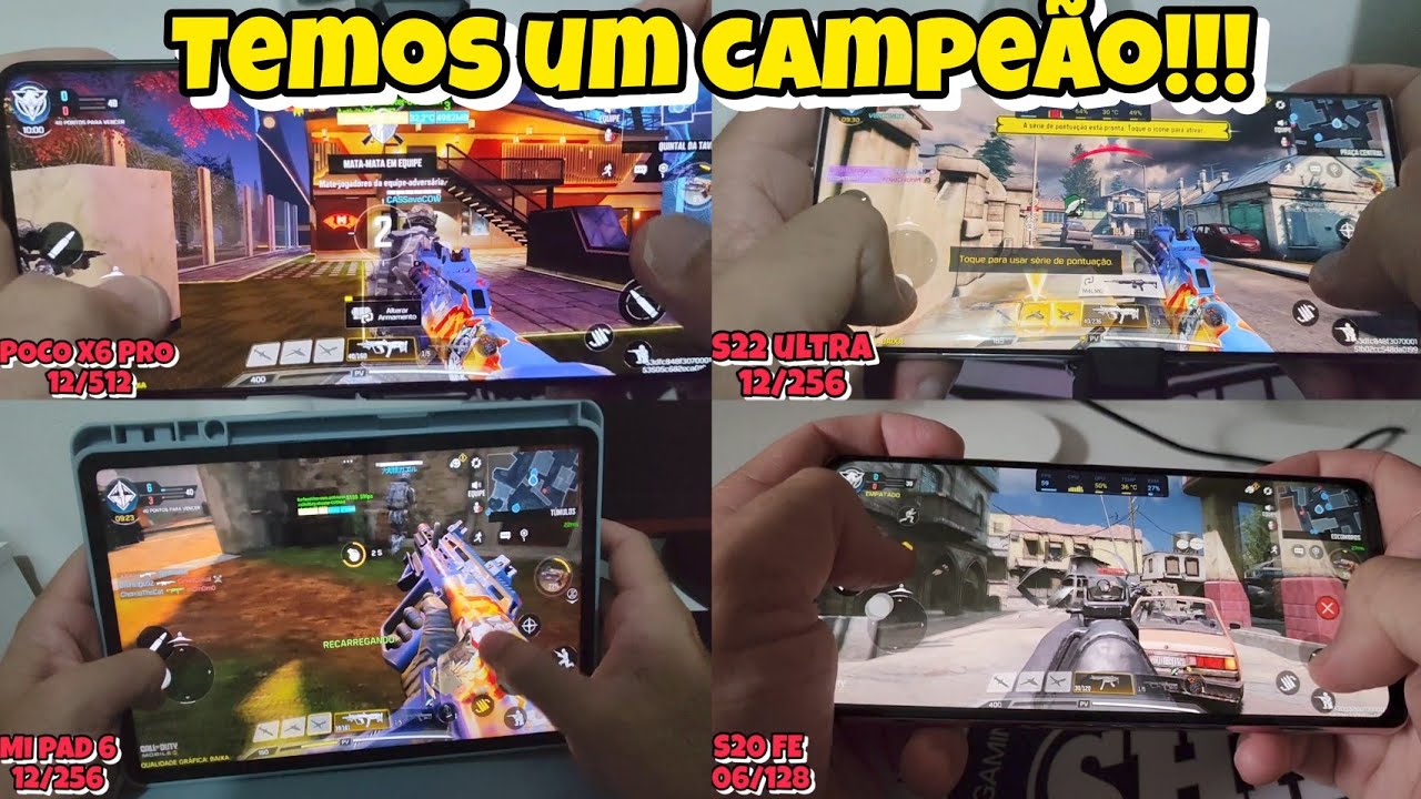 AGORA SIM! COD MOBILE 120 FPS TESTE S22 ULTRA VS POCO X6 PRO VS MI PAD ...