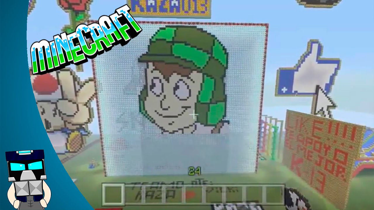 Minecraft: Como hacer Chavo del 8 Pixel art Tutorial - YouTube