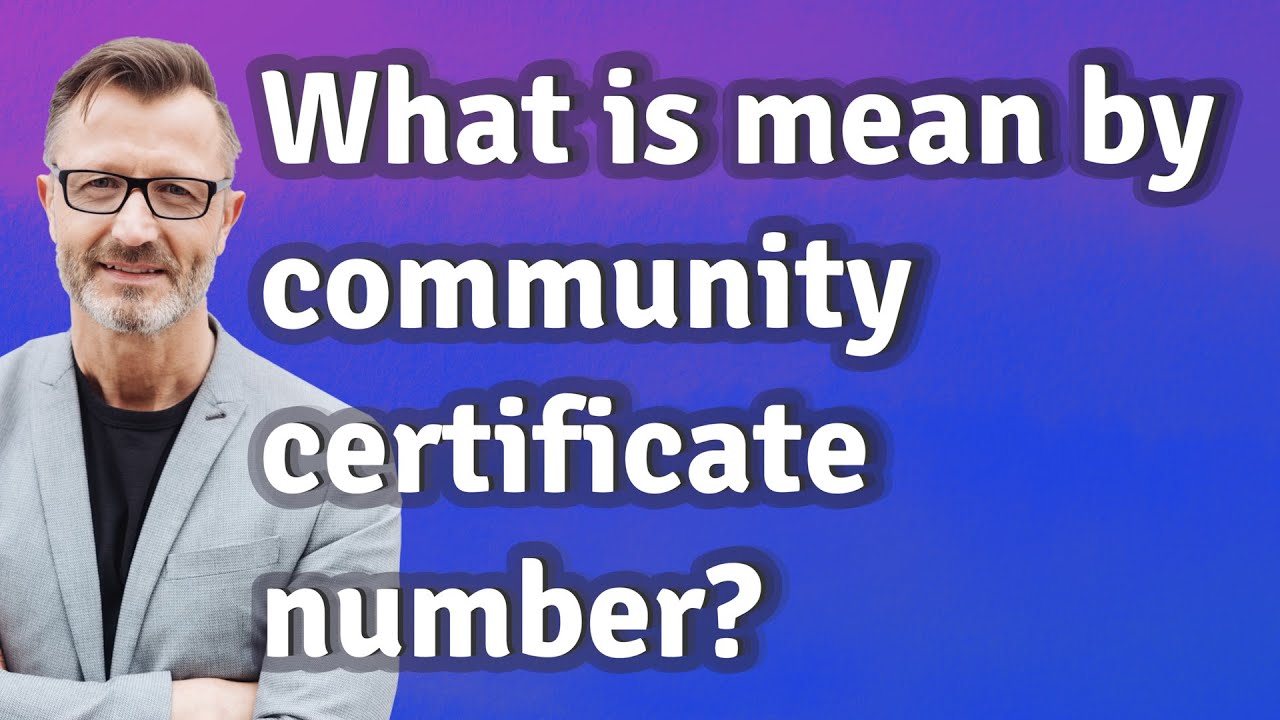What is mean by community certificate number? - YouTube