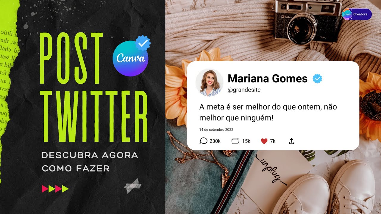COMO FAZER POST ESTILO TWITTER NO CANVA GRATUITO - YouTube