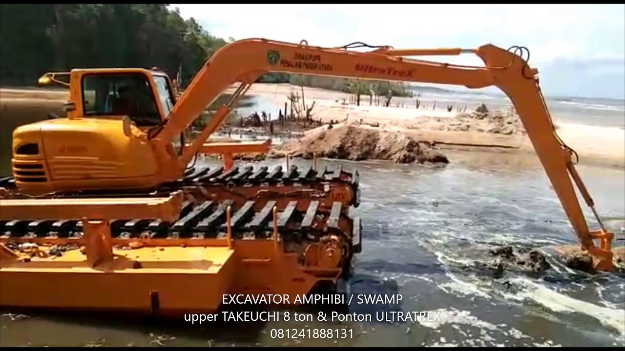 AMPHIBI EXCAVATOR SWAMP BACKHOE FLOATING kelas 8 ton ( AX 180 ERPS -TB ...