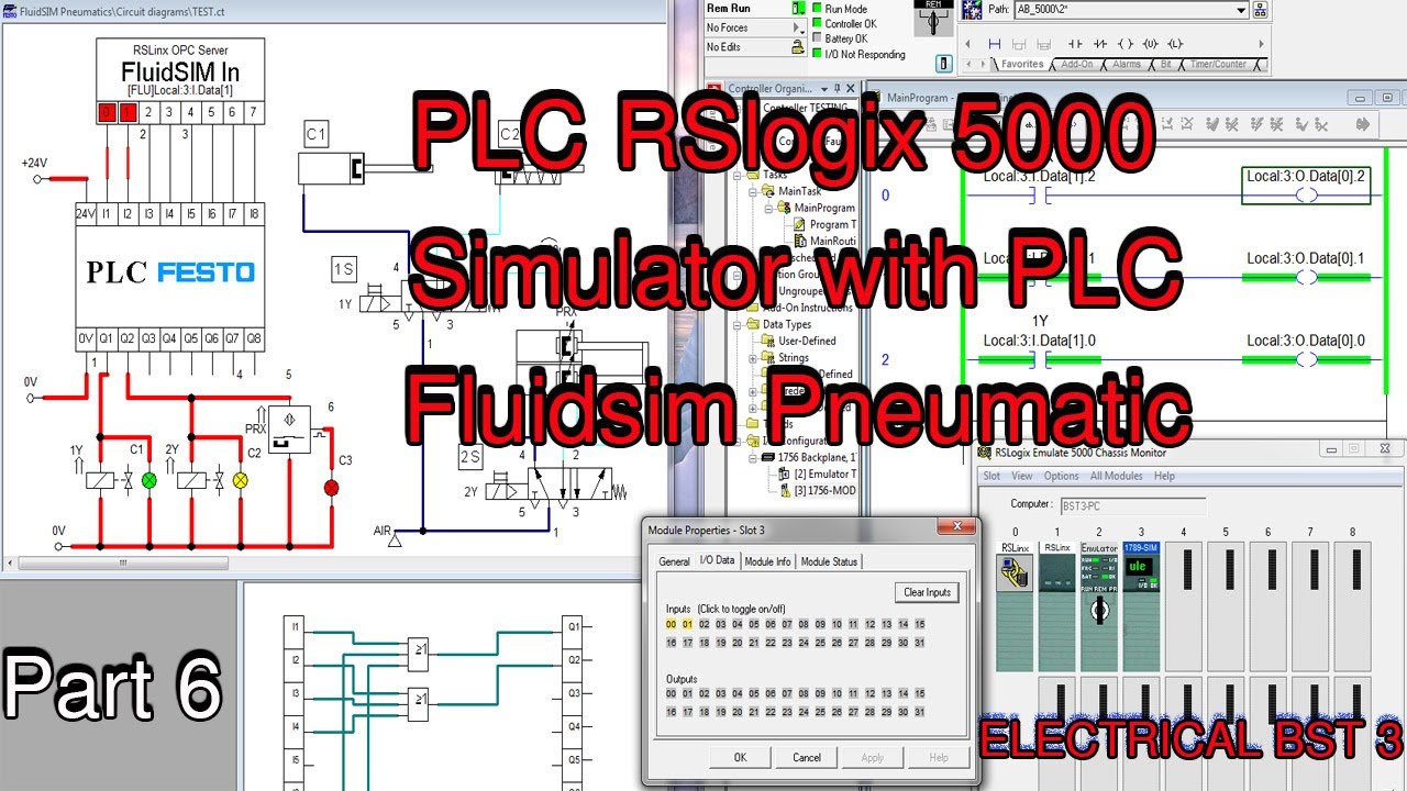 រប្រៀបភ្ជាប់Program PLC RSLogix 5000 Online with PLC Festo Penumatic On ...