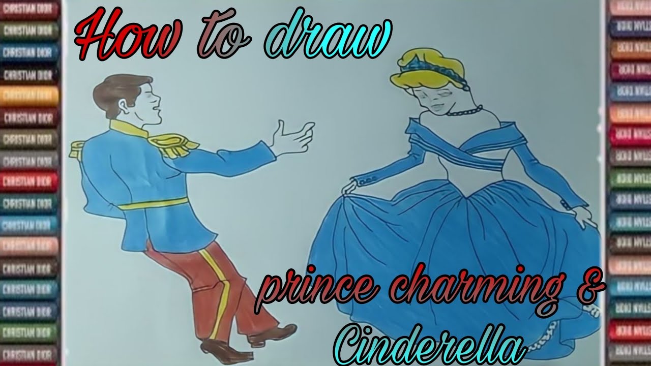 Cute Disney Couple Drawing | How to Disney Cinderella with her Prince ...