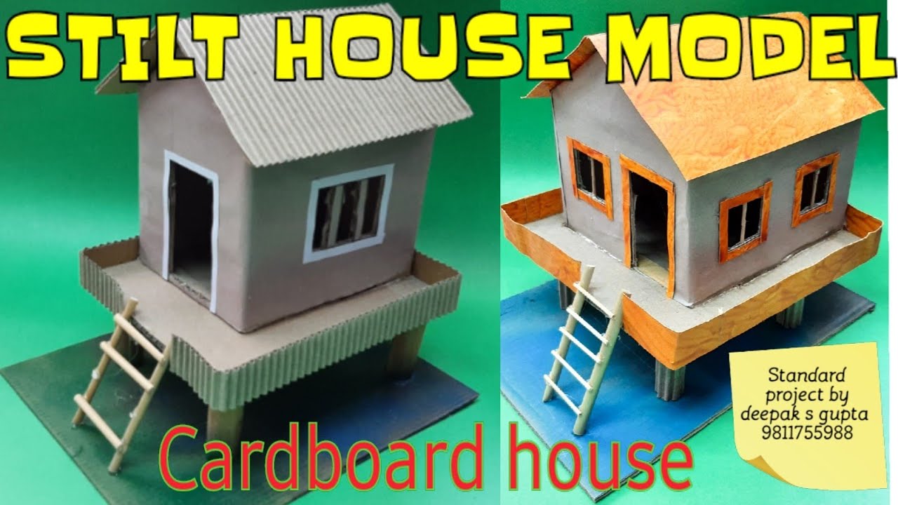 stilt house model types of houses #schoolproject #typesofhouses # ...