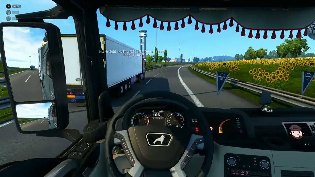 Euro Truck Simulator 2 on the motorway in the direction of cologne with ...