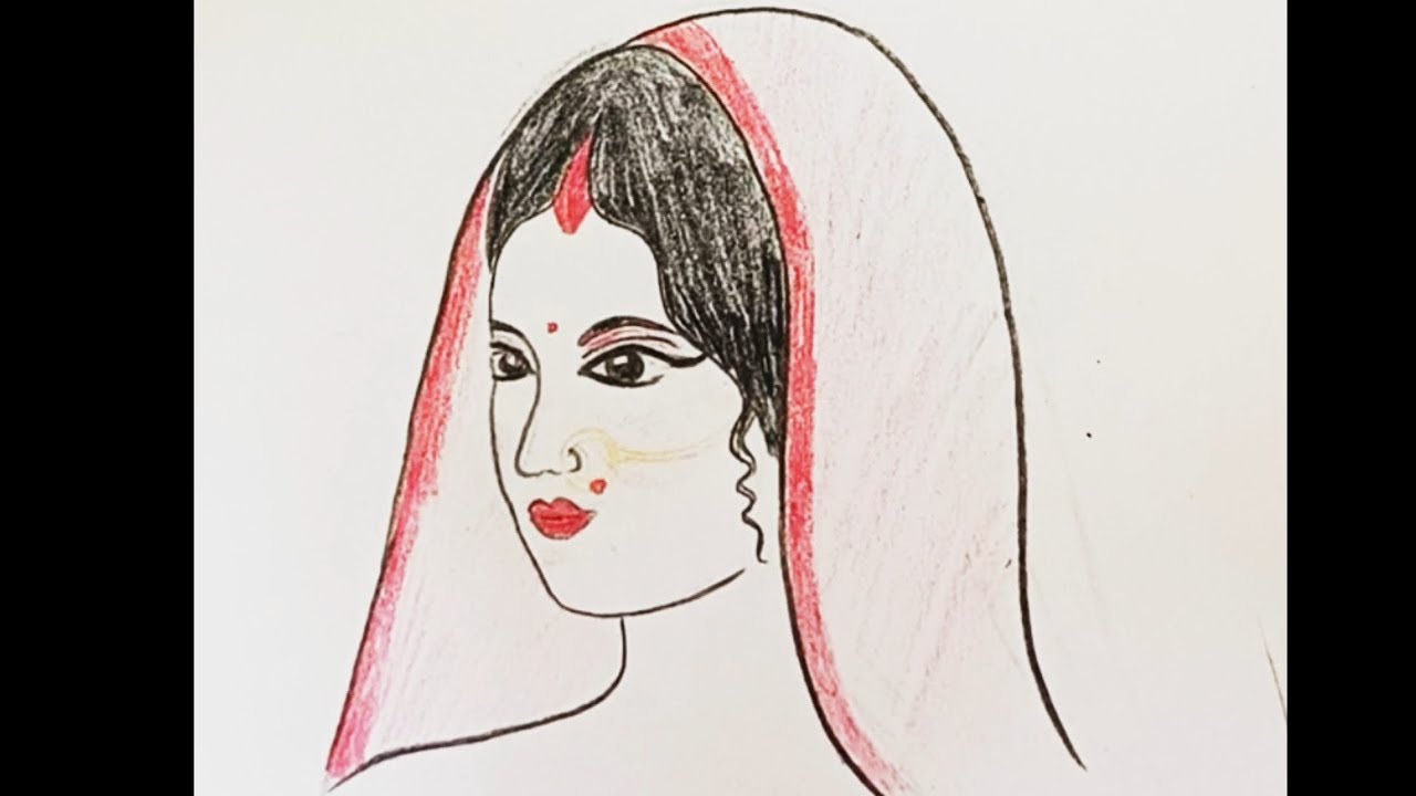 How to draw bengali girl (@Tapi art) ||Bengali girl - YouTube