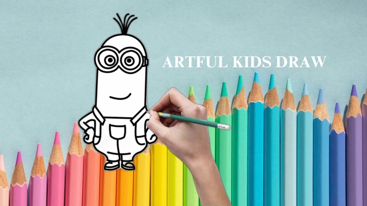 How To Drawing Easy Minion Kevin Tutorial DIY Kids Vacation - YouTube
