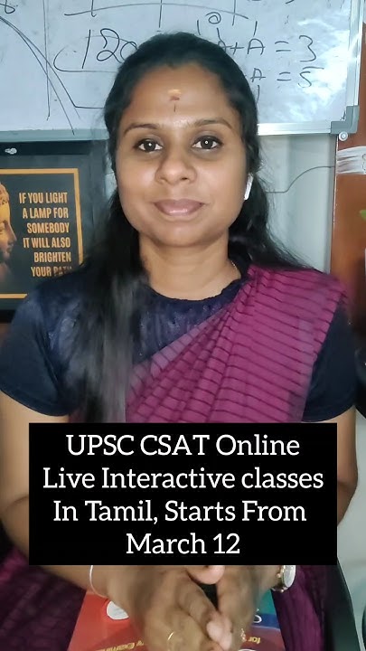 UPSC CSAT Online LIVE Interactive classes in Tamil, UPSC CSAT Classes in Tamil # ...