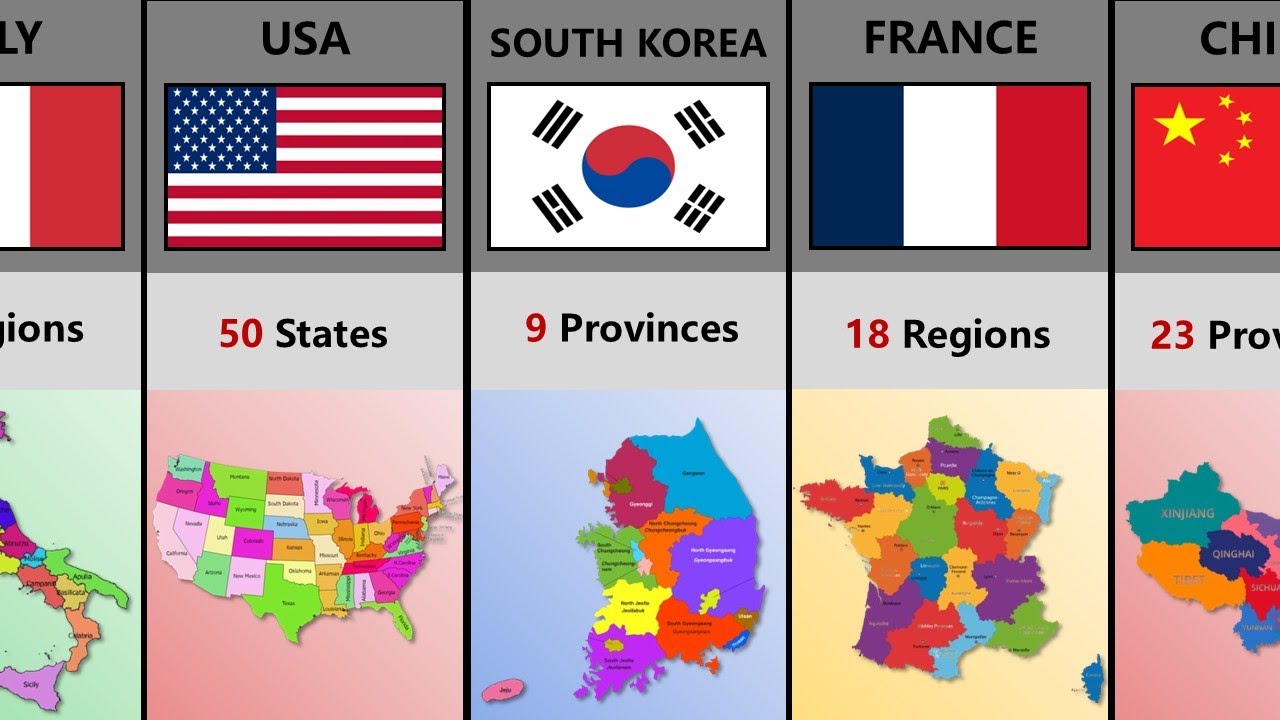 Administrative Division by Country Comparison With Map - YouTube