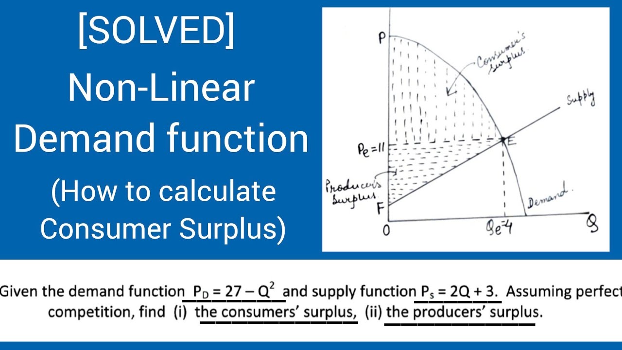 BECC-102 Non-linear demand function consumer surplus. producer surplus ...