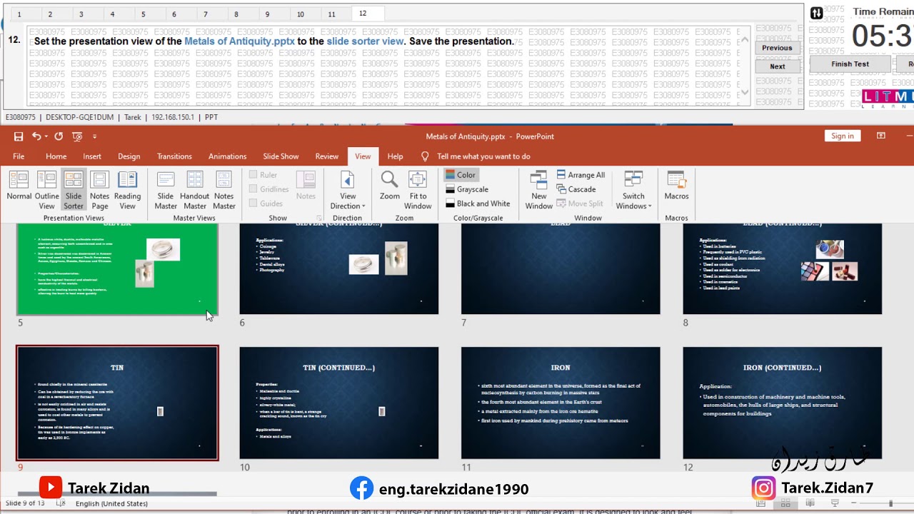 New ICDL 2021 (Presentation Solved Test) PowerPoint 2019 - حل امتحان ...