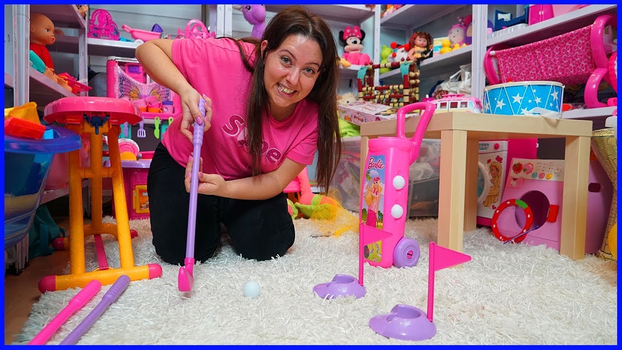 KAYBETTİĞİM OYUNCAK BARBİE GOLF TAKIMIMI BULDUM l Toy Barbie Golf Set ...