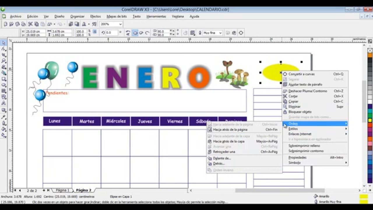 Cómo hacer un calendario en Corel Draw - YouTube