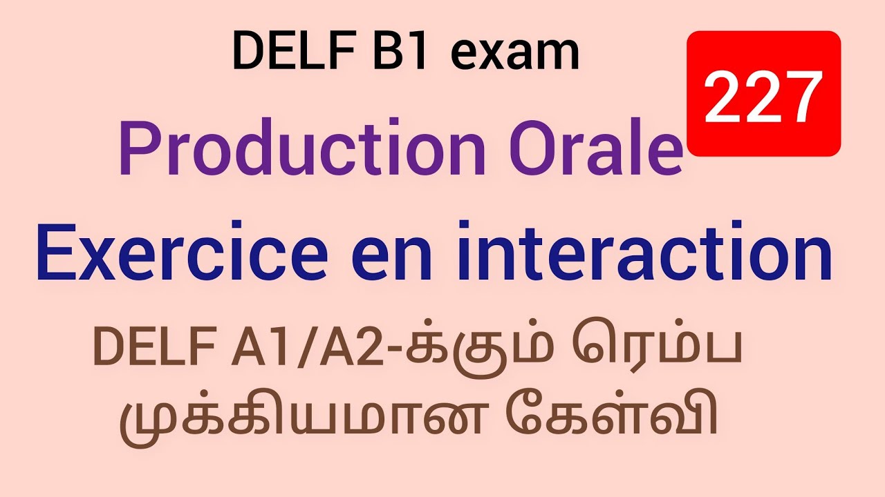 No.1 | Exercise en interaction | Production Orale | DELF A1/A2/A3 - YouTube