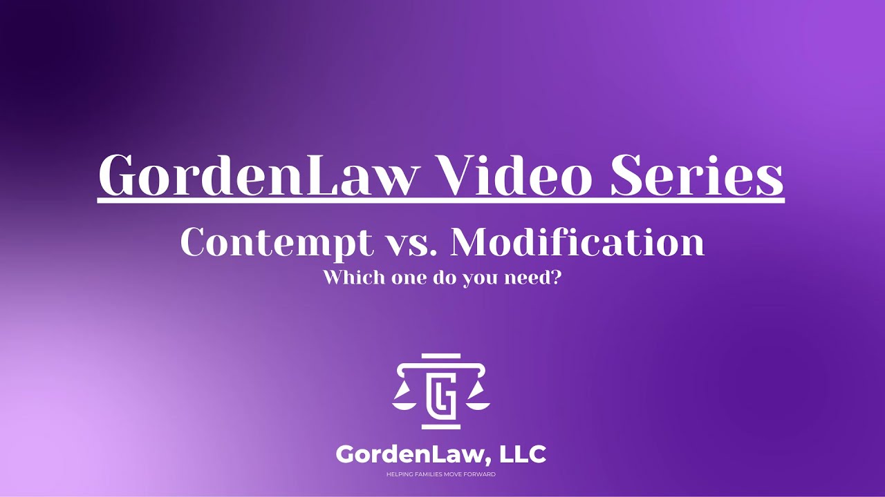 Contempt v. Modification - Which One Do You Need? - YouTube
