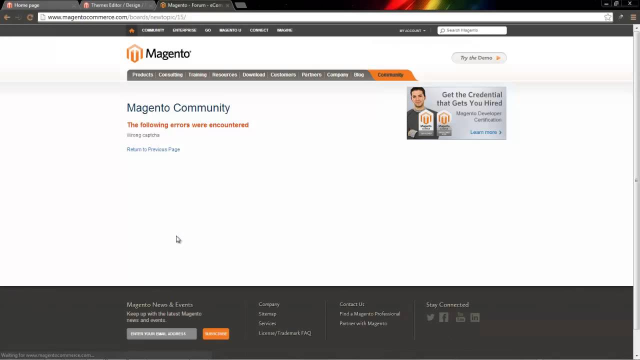 Magento Forum Captcha System - Help! - YouTube