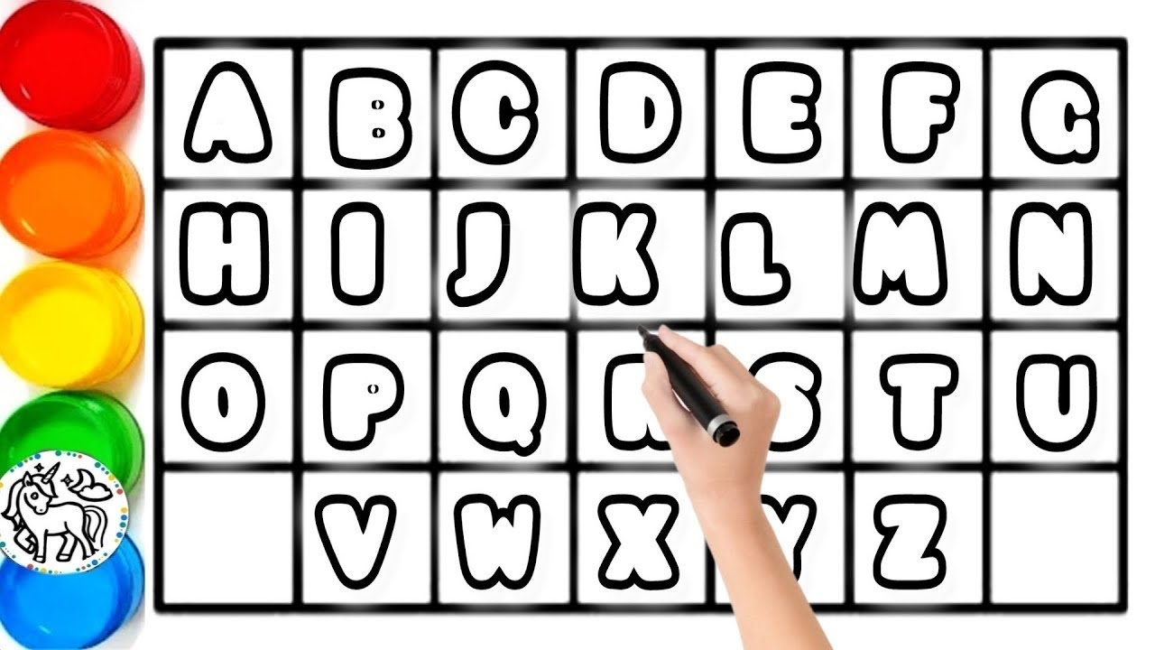 ABCDEFGHIJKLMNOPQRSTUVWXYZ 📝🖊️ ️📚👩‍🦰🎨 , Easy Draw and Paint Alphabet A ...