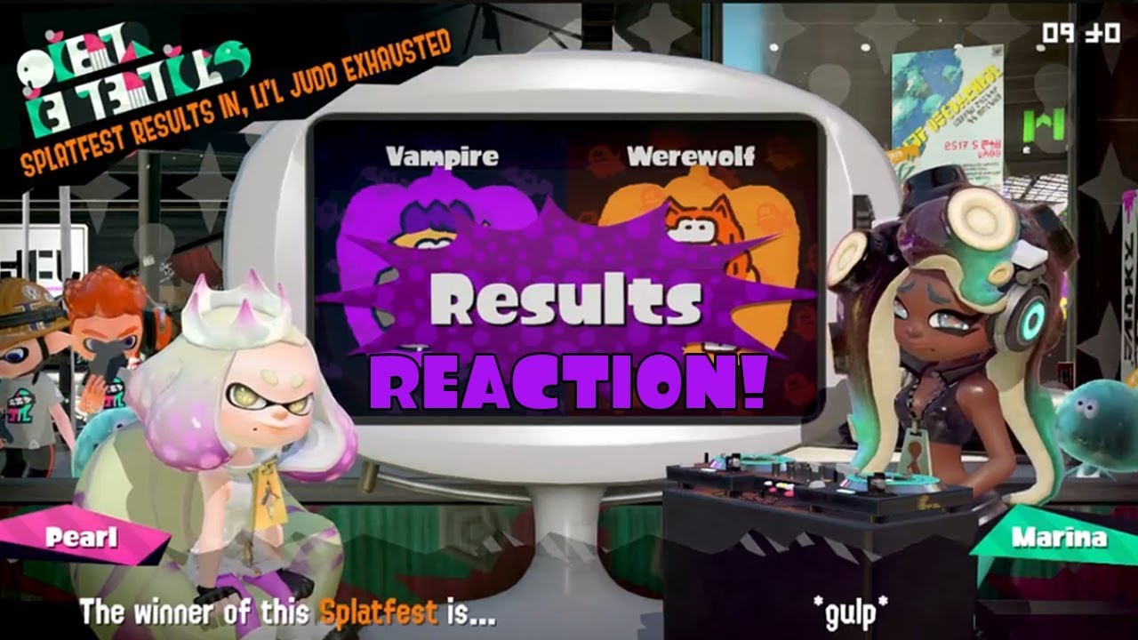 Splatoon 2 Splatfest #3 (Vampire VS Werewolf) Results Reaction - YouTube