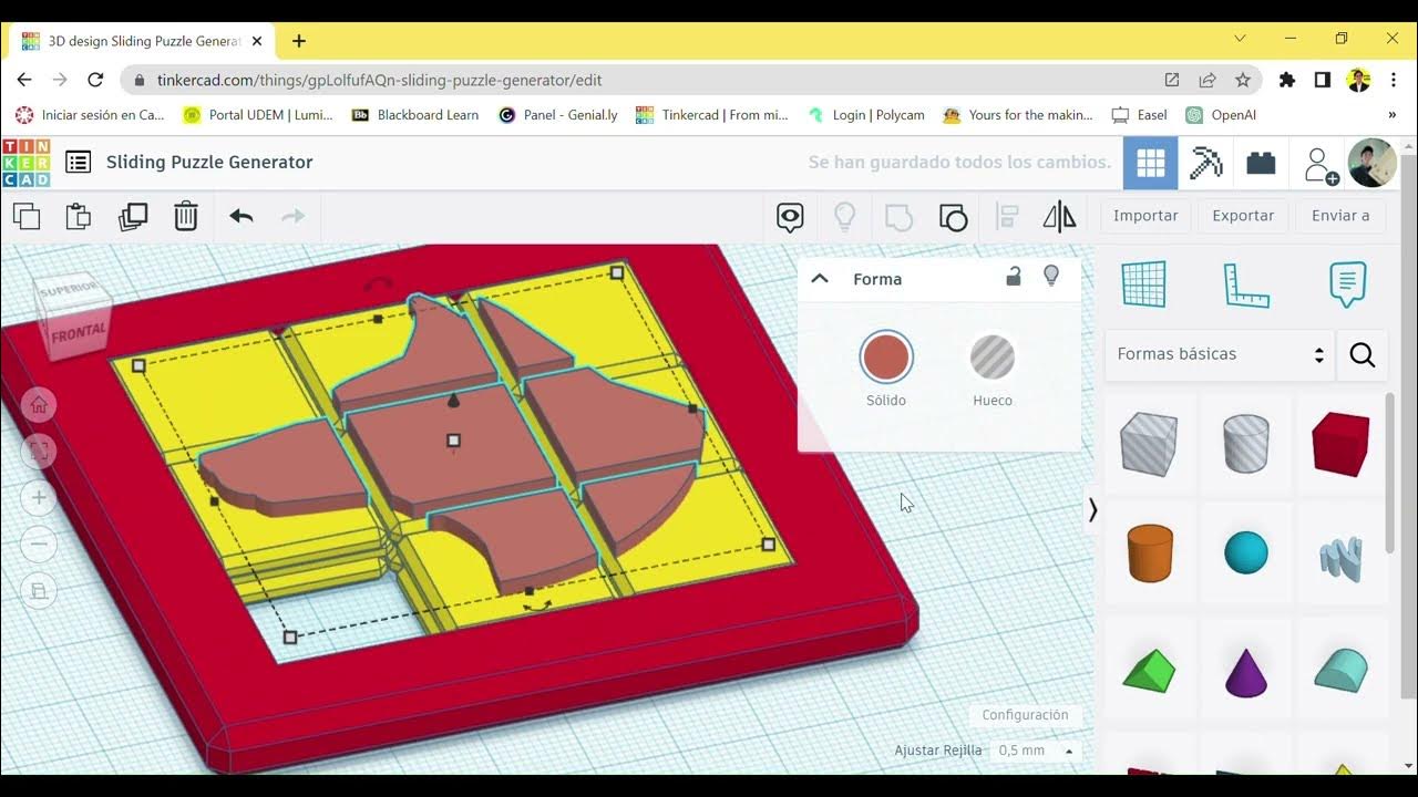 Sliding Puzzle Generator With Tinkercad Codeblocks Customize It Youtube