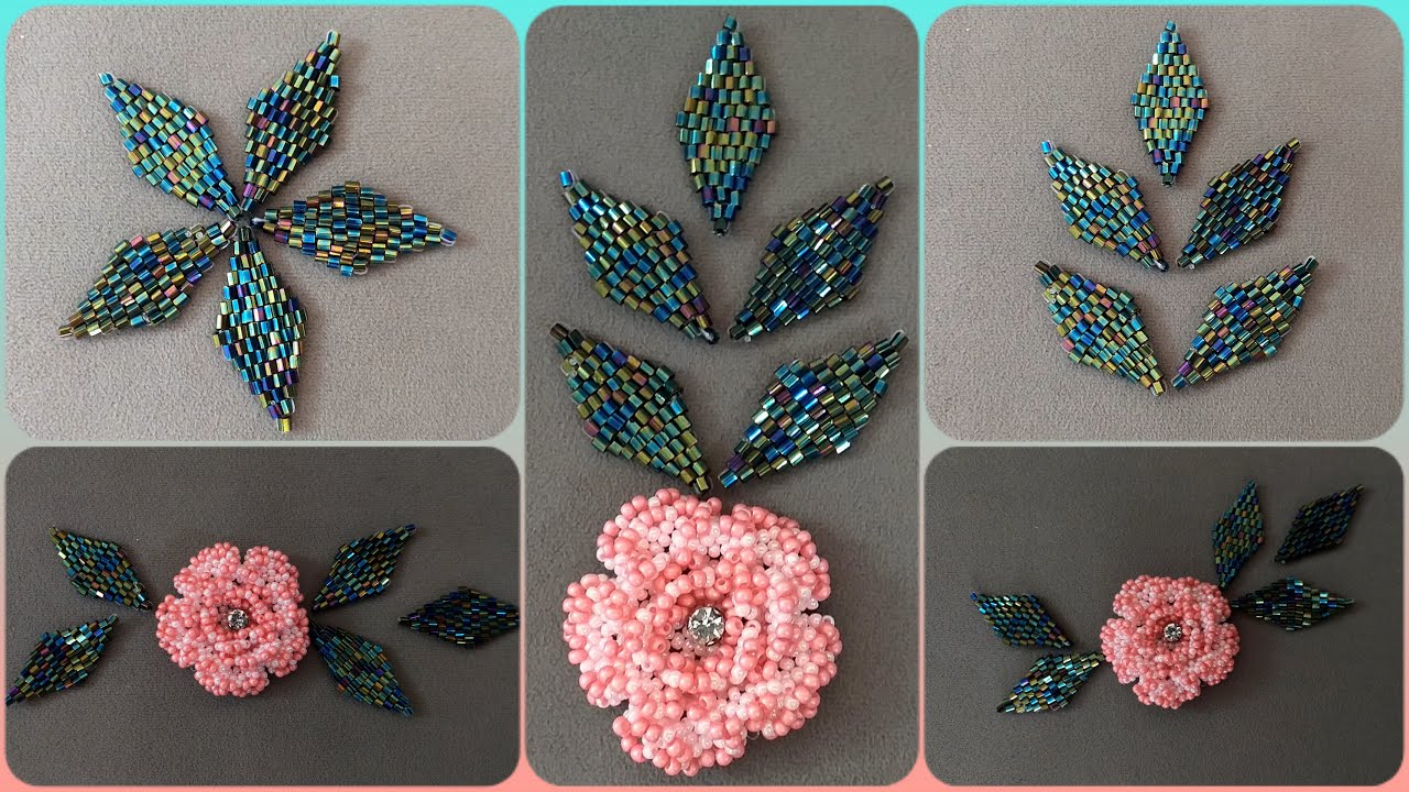 bead weaving tutorials / Beaded leaf tutorial /The leaf of beads - YouTube
