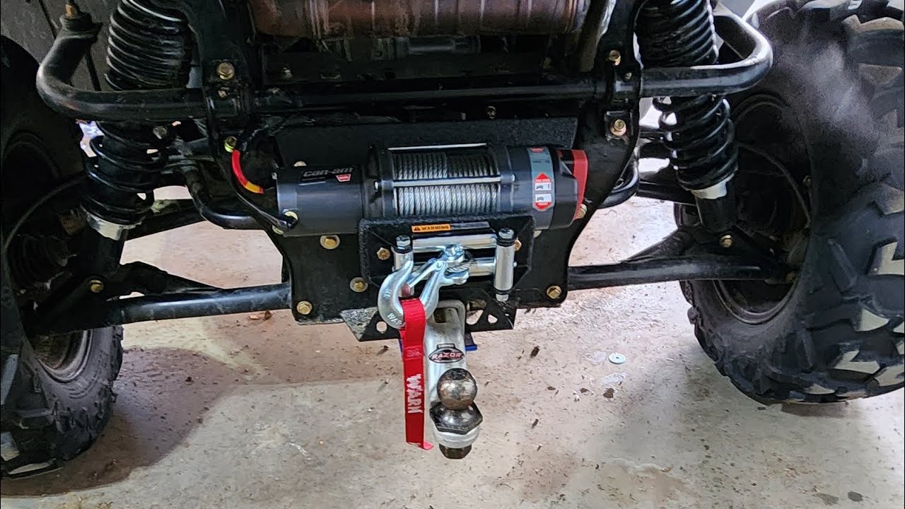 Can Am defender rear winch setup - YouTube