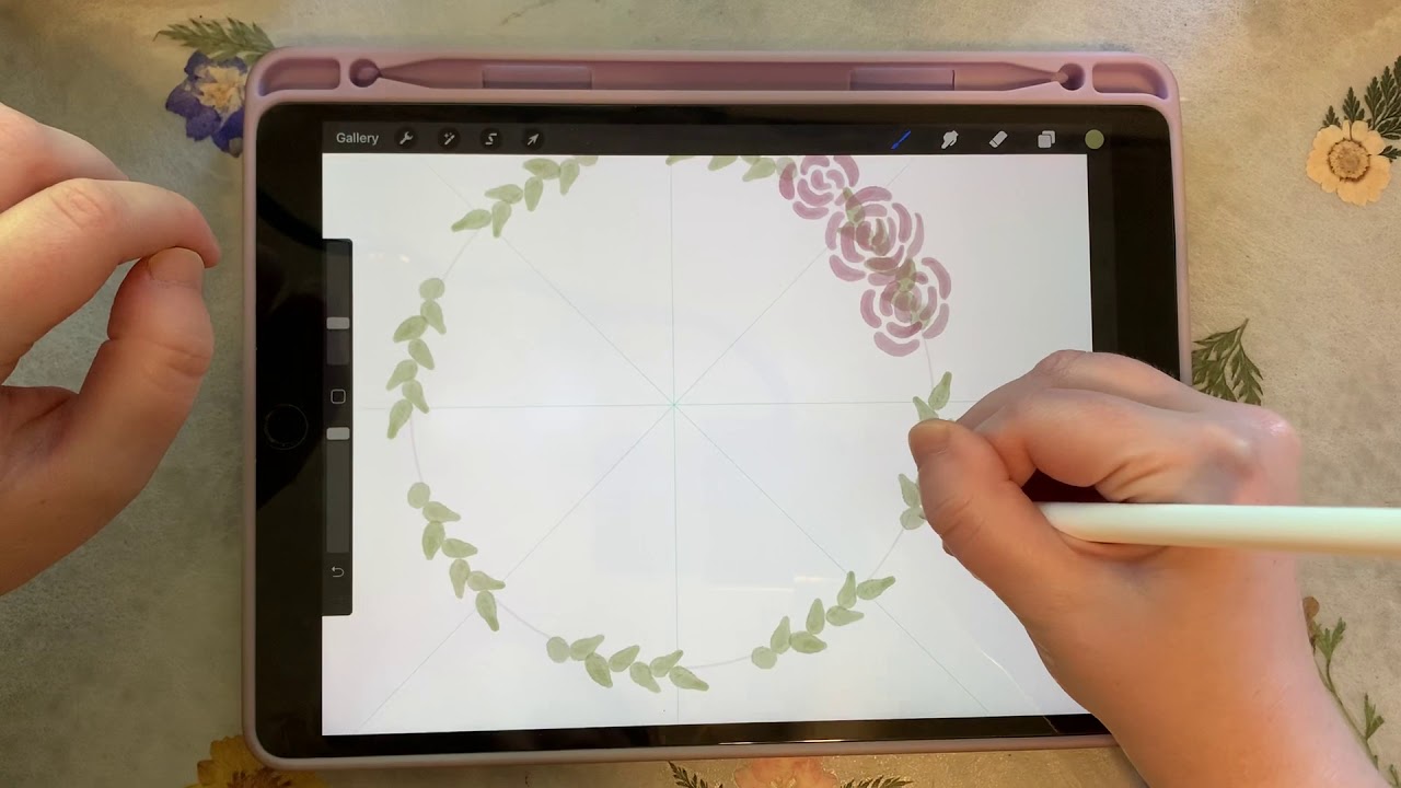 Create a Watercolor Floral Wreath in Procreate - YouTube