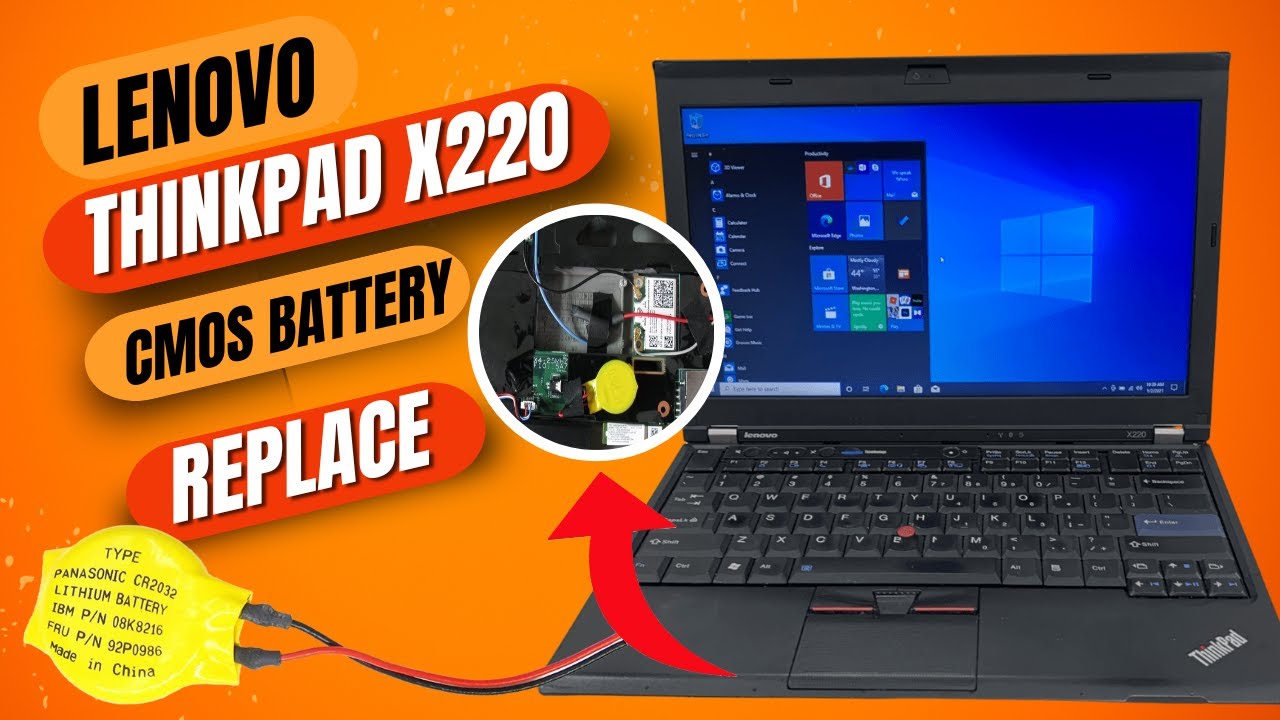 Lenovo Thinkpad X220 CMOS Battery Replacement Step by Step Very Easy ...