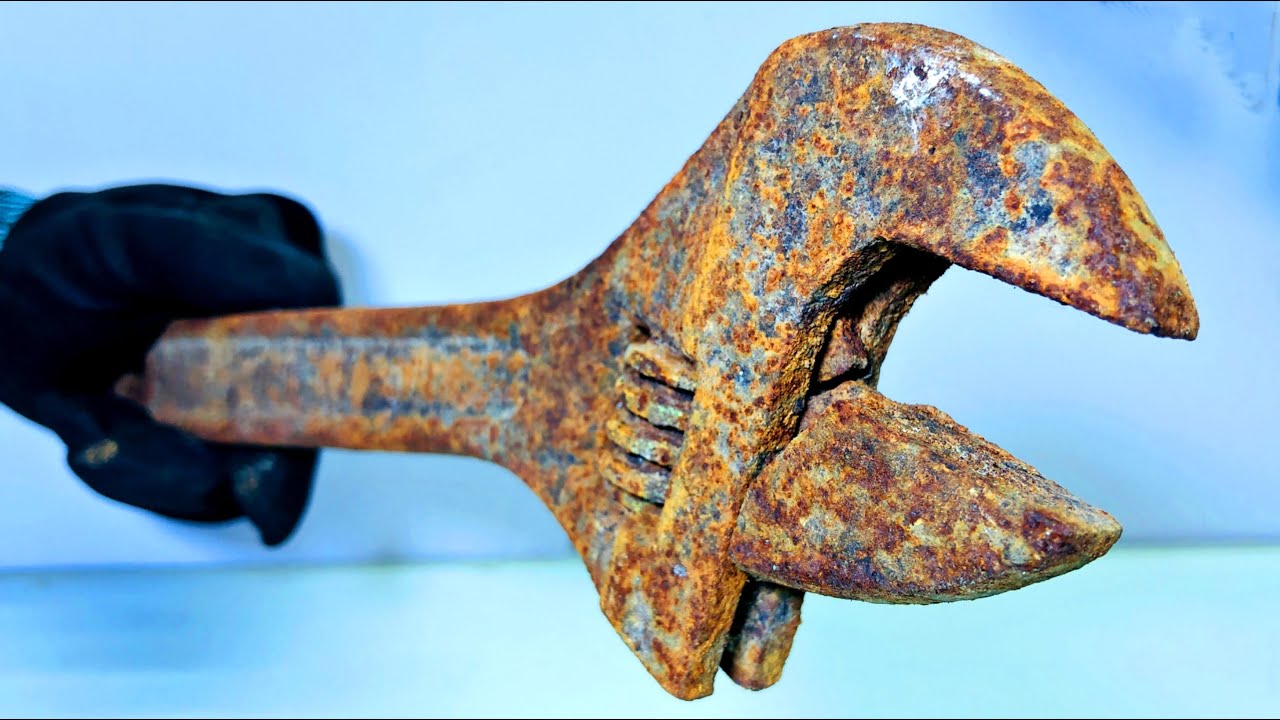 Super Rusty Wrench Restoration - Antique Adjustable Wrench Restoration ...