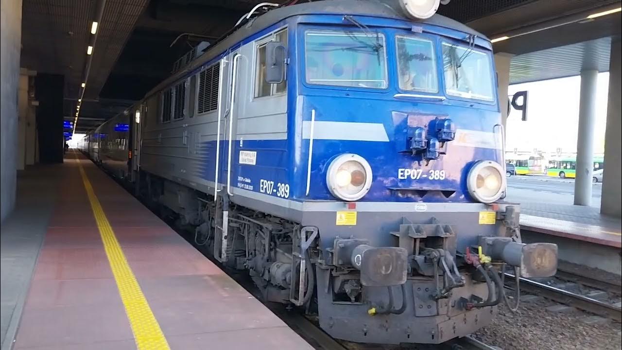 odjazd pociągu IC MIESZKO z EP07-389 z stacji Poznań Główny - YouTube