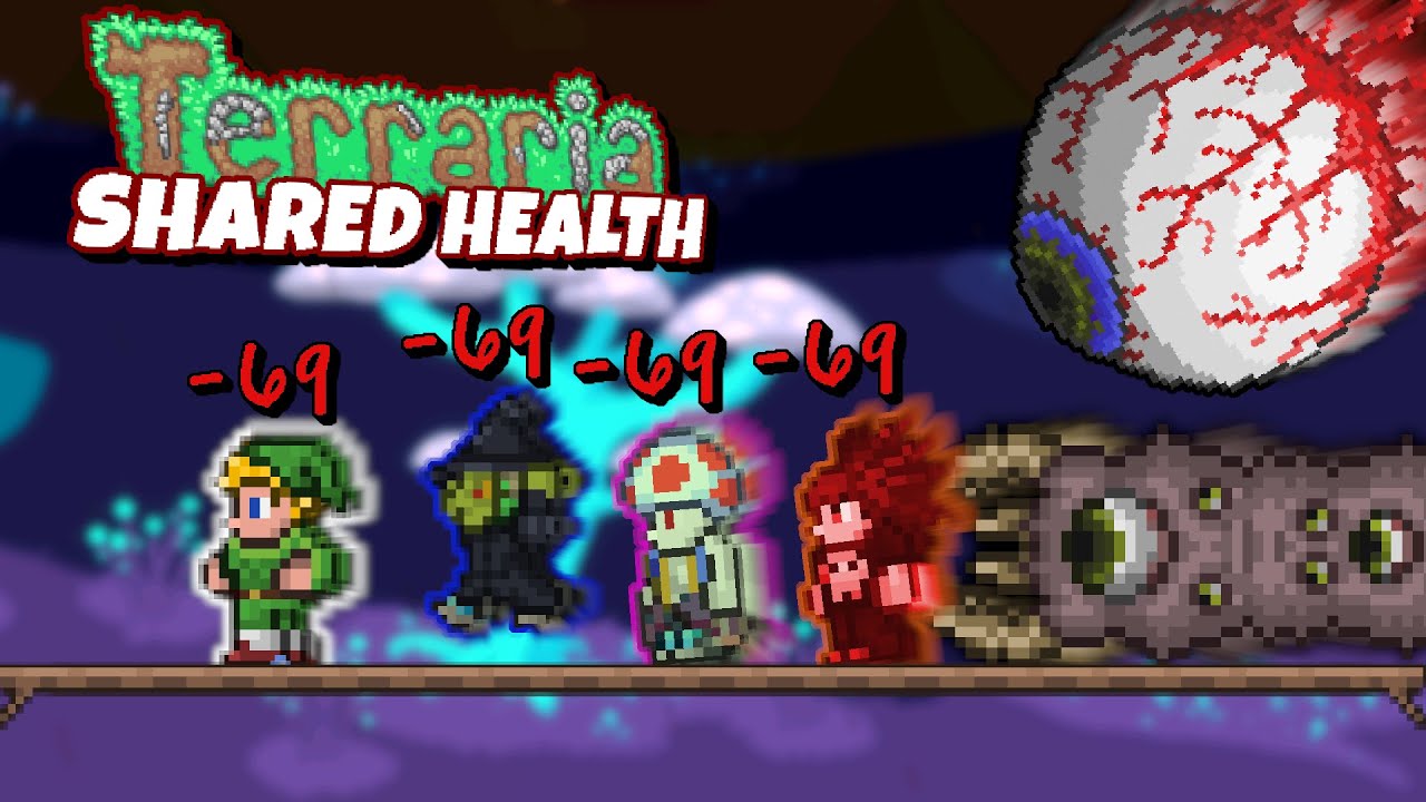 Four Idiots Try To Beat Terraria With Shared Health - YouTube
