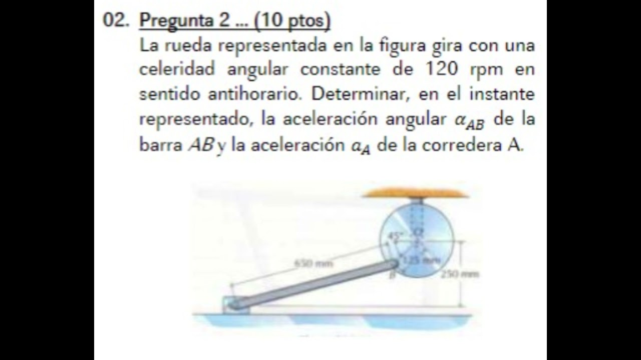 La rueda representada en la figura gira con una celeridad angular constante de 120 rpm en ...
