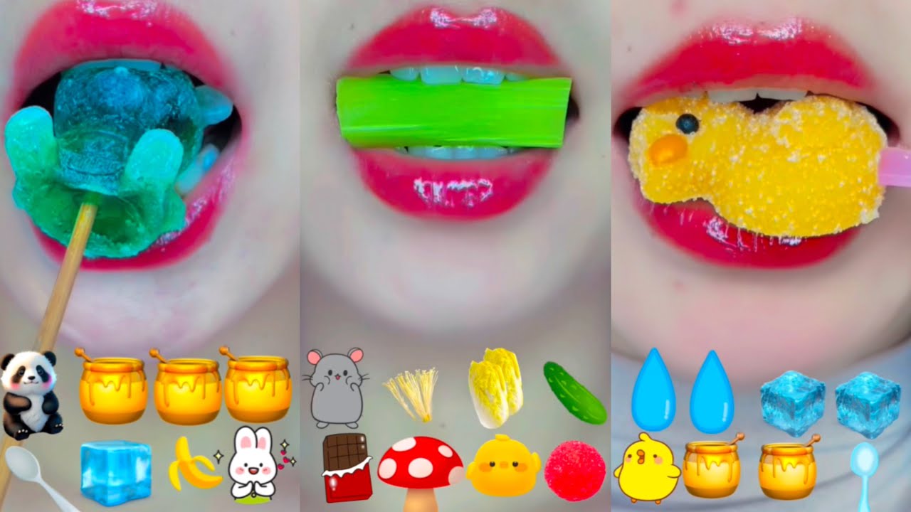 ASMR Satisfying Days 441 Colorful Candy Eating #asmr #eating #mukbang # ...