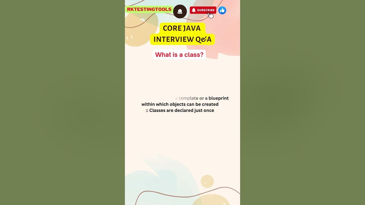 Core Java | Interview Q&A | What is a class? - YouTube