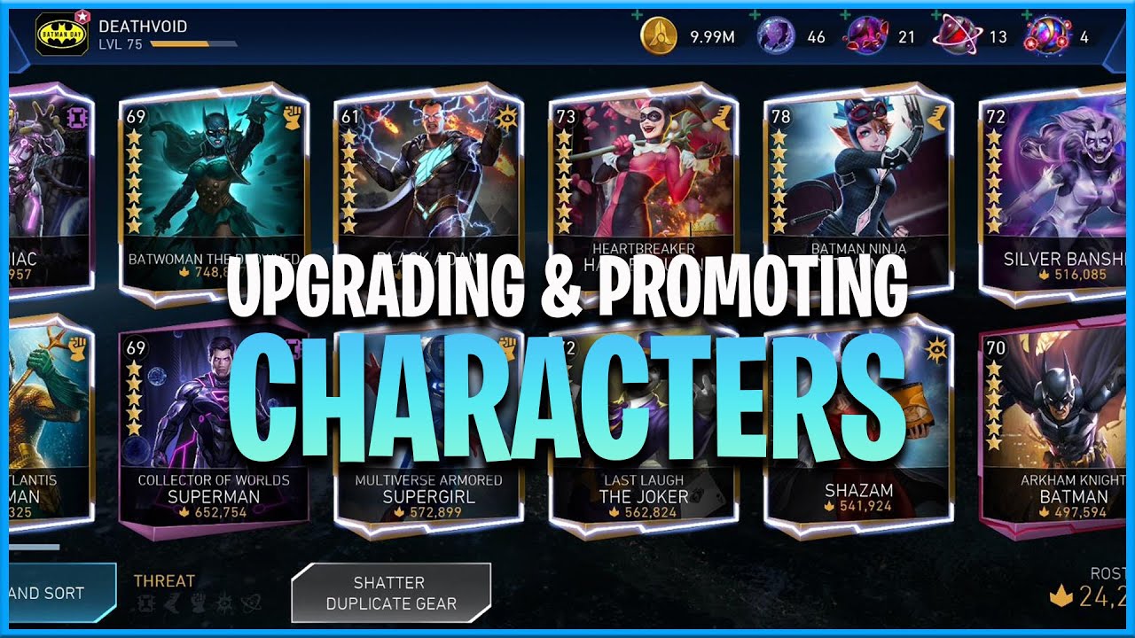 Injustice 2 Mobile | Upgrading & Promoting Characters | Character ...
