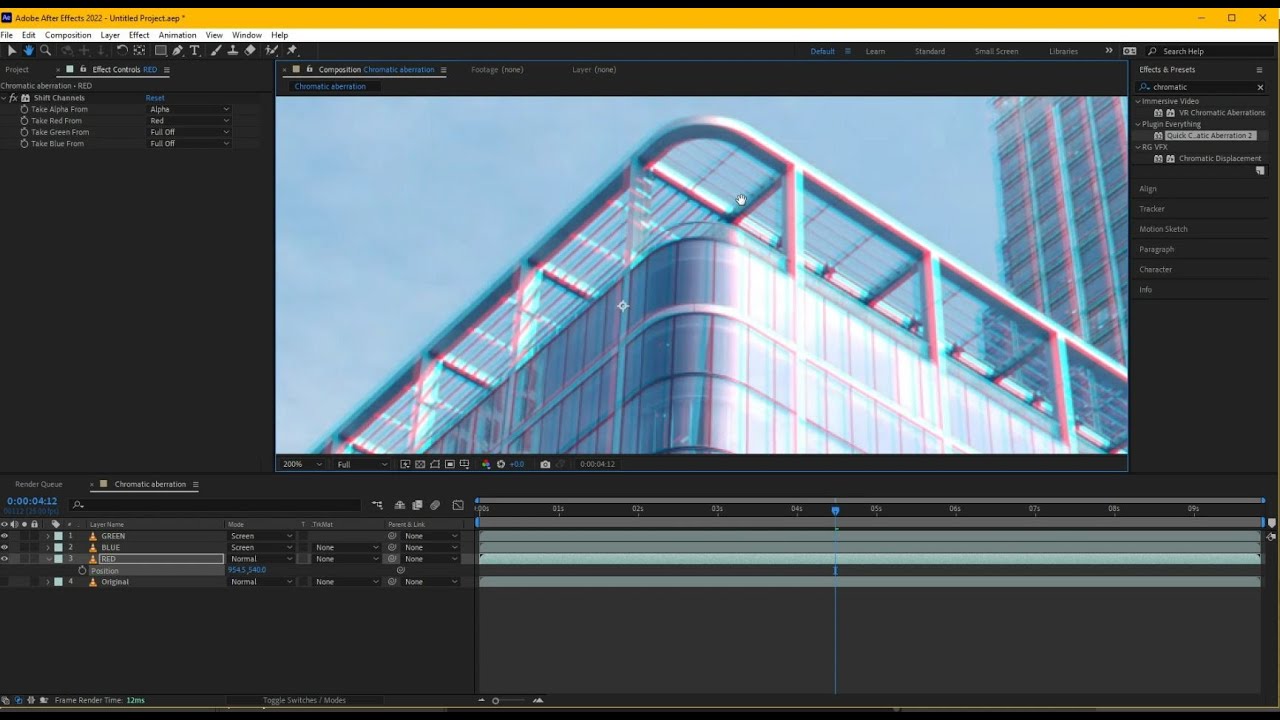 Hướng dẫn tạo hiệu ứng Chromatic aberration tutorial trong After Effects - Quick compositing ...