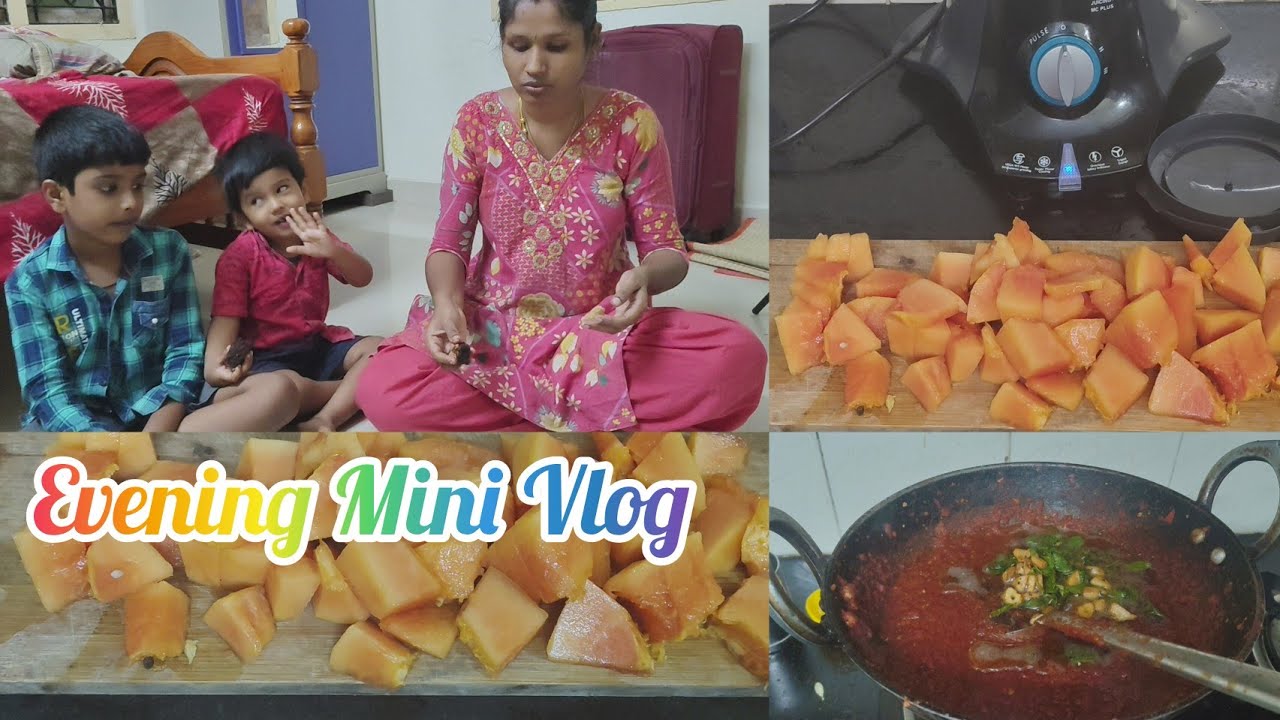 Evening Mini Vlog/ Papaya Juice/ Thakkali Thokku/ Vlog #minivlog #vlog #trending #food #juice ...