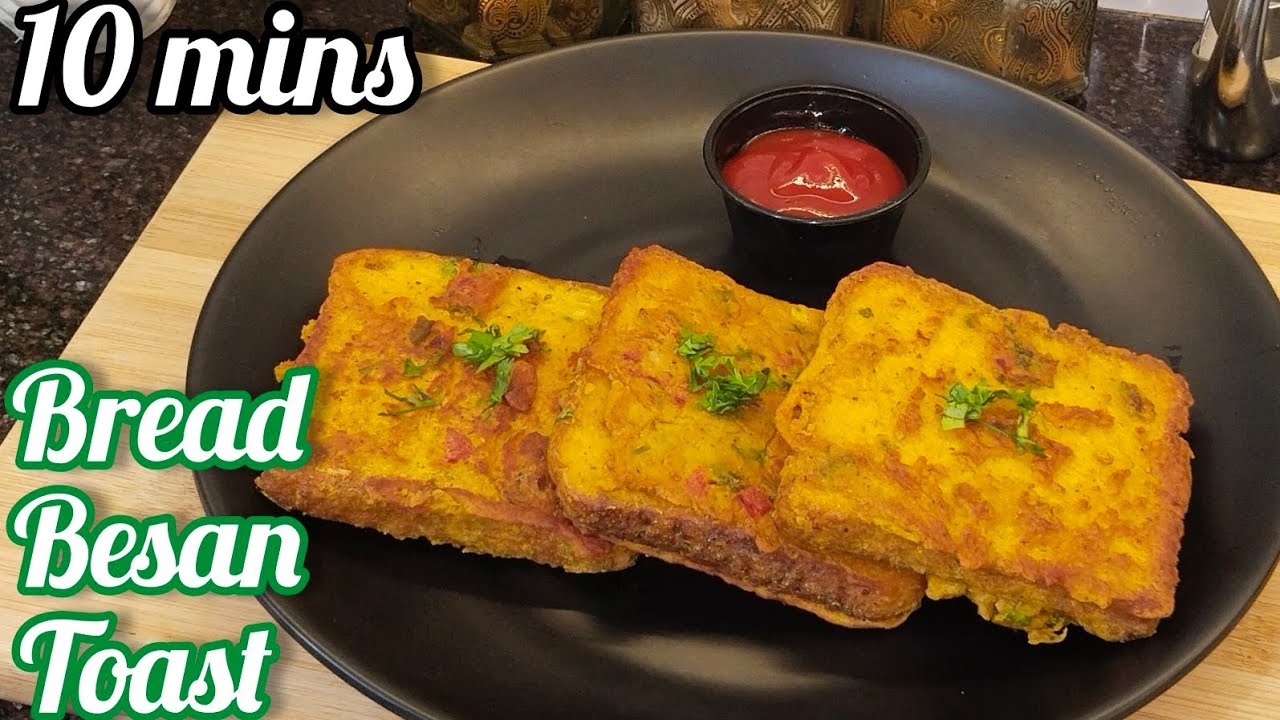 10 mins only|Bread Besan Toast Recipe | Besan Toast|Masala Bread|Bread ...