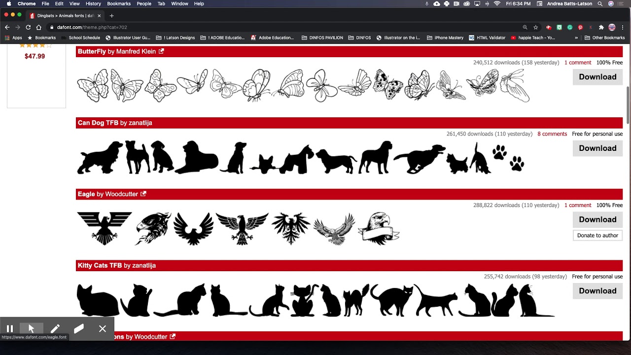 1 Download a Dingbat font from DaFont website - YouTube