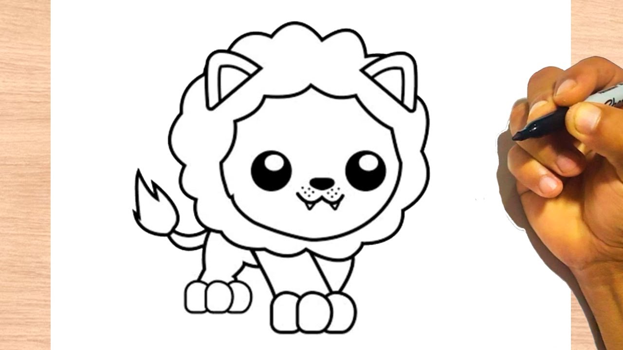 How to Draw a KAWAII LION easy - Drawing Step by Step - YouTube