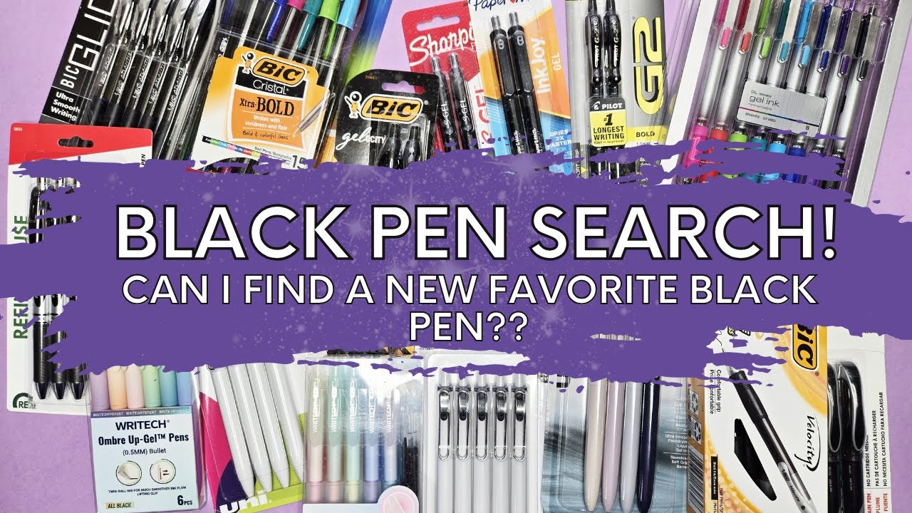 Black Pen Test! Can I find My Favorite NEW Black Pen?! Testing 15 Pens ...