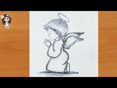 How to draw An Angel easy| How to draw a fairy easy | Girl with wings ...