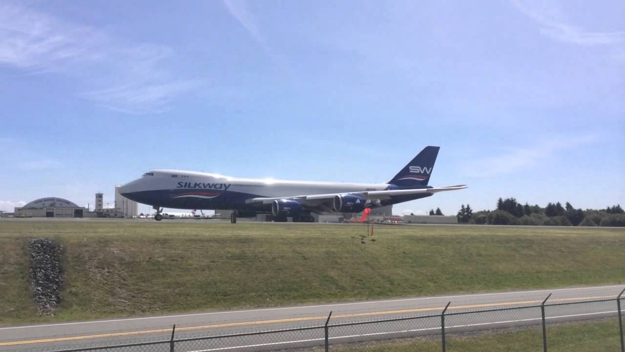 Silk way Cargo 747-8 - YouTube