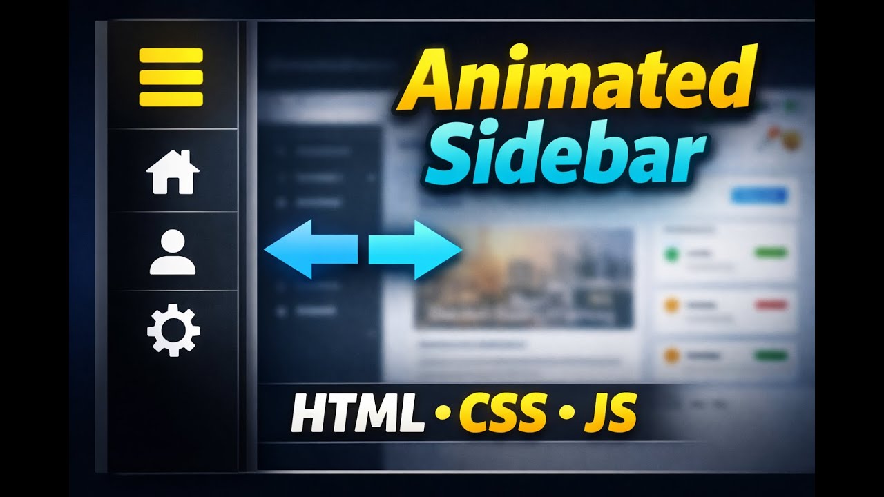 Create a Responsive Animated Sidebar In HTML CSS #WebDevelopment # ...